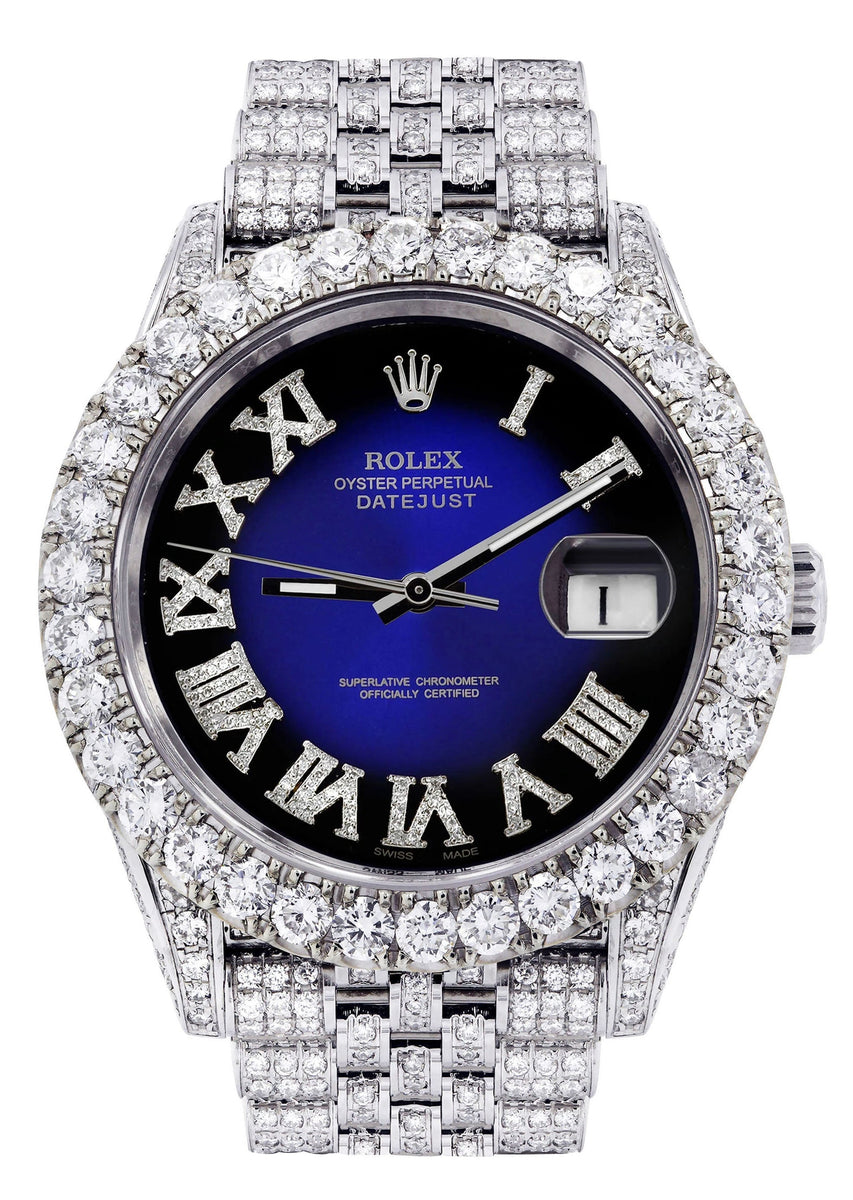Diamond Iced Out Rolex Datejust 41 | 25 Carats Of Diamonds | Custom Bl ...