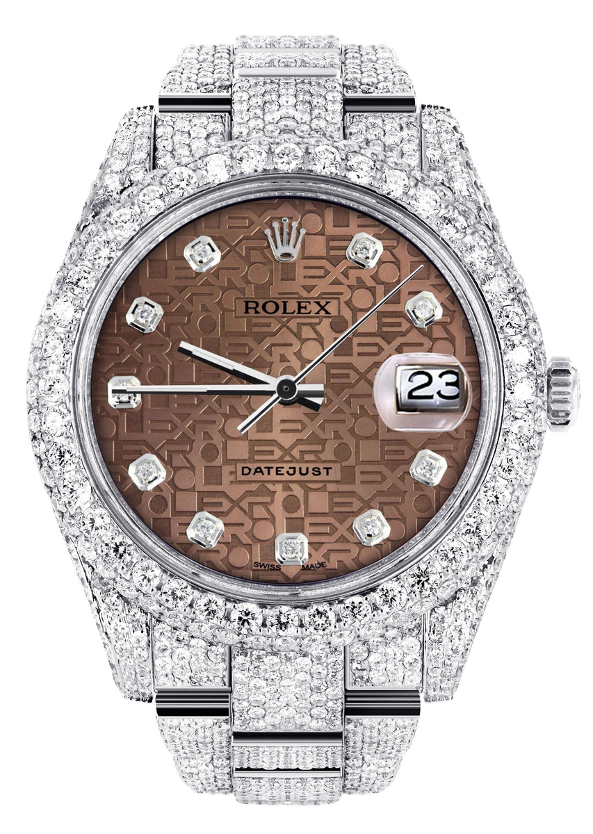 Diamond Iced Out Rolex Datejust 41 | 25 Carats Of Diamonds | Custom Ch ...