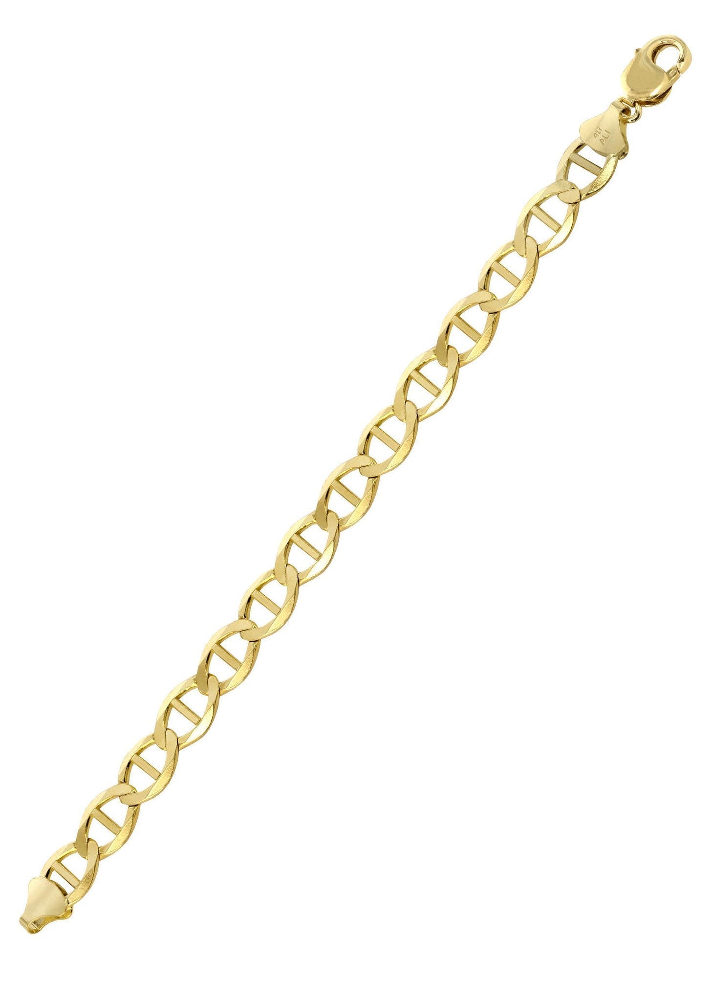 Solid Mens Mariner Bracelet 10K/14K Yellow Gold – SHOP GOLD USA